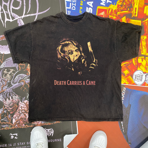 DEATH CARRIES A CANE VINTAGE BLACK T-SHIRT