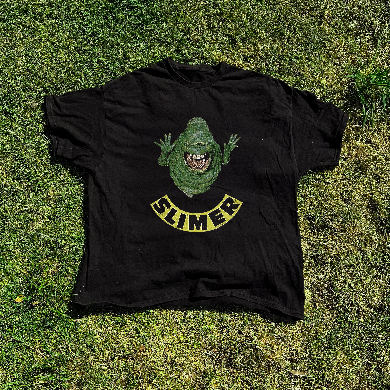 80S Ghostbusters 'Slimer' Promo Washed Black Tee – Parallel