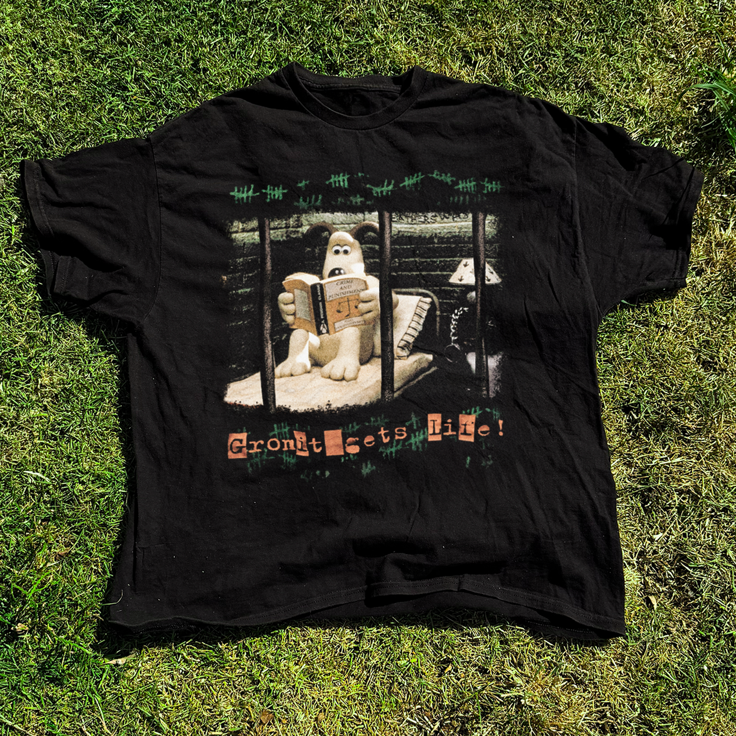 Vintage 'Gromit Gets Life' Black Washed Tee – Parallel