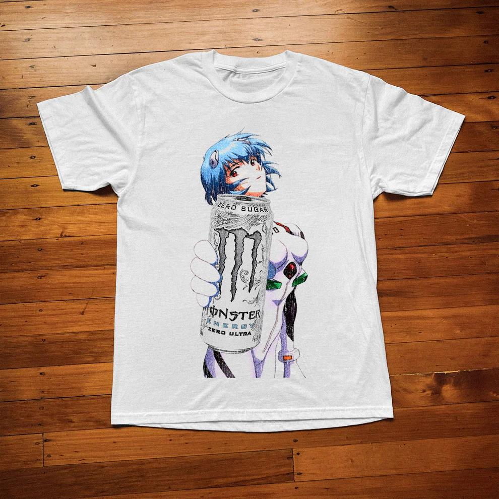 Evangelion Rei Ayanami Monster Parody Washed White Tee – Parallel